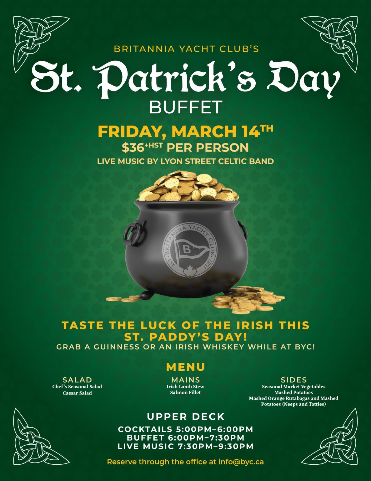 st-patrick's-day-poster | Britannia Yacht Club