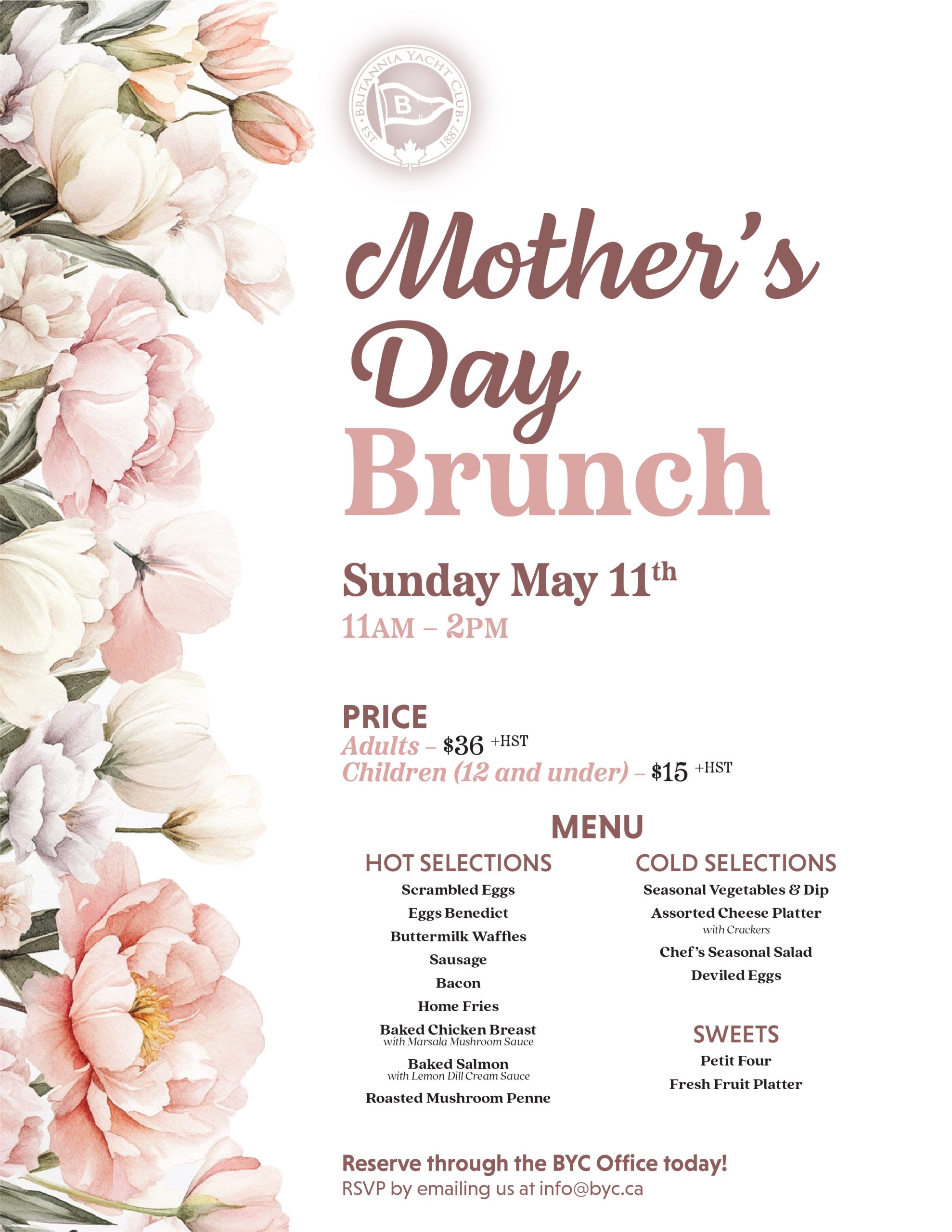 mother's-day-brunch-poster | Britannia Yacht Club