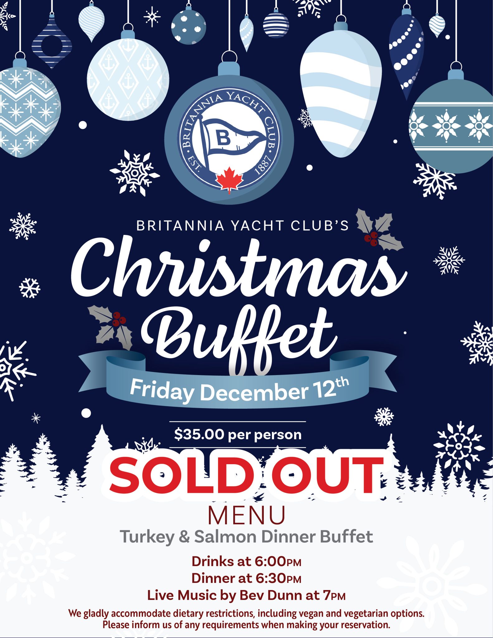 Christmas Buffet | Britannia Yacht Club